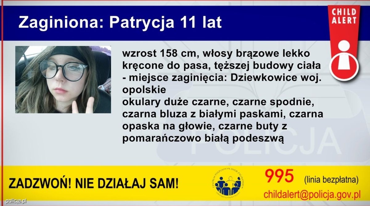 Child Alert: zaginiona 11-letnia Patrycja | Gorące Tematy