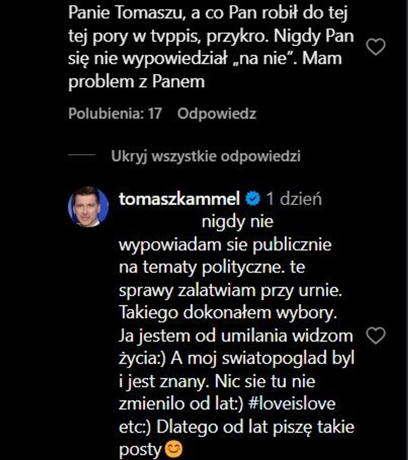 Afera po świątecznych życzeniach Tomasza Kammela. Ludzie są wściekli ...